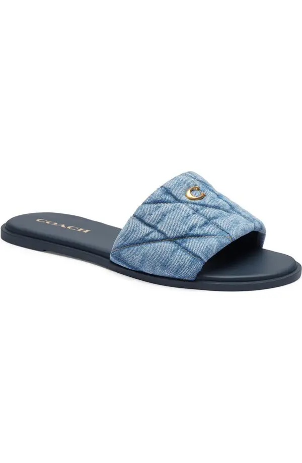 Coach Holly Slide Sandal - Indigo Denim | Editorialist